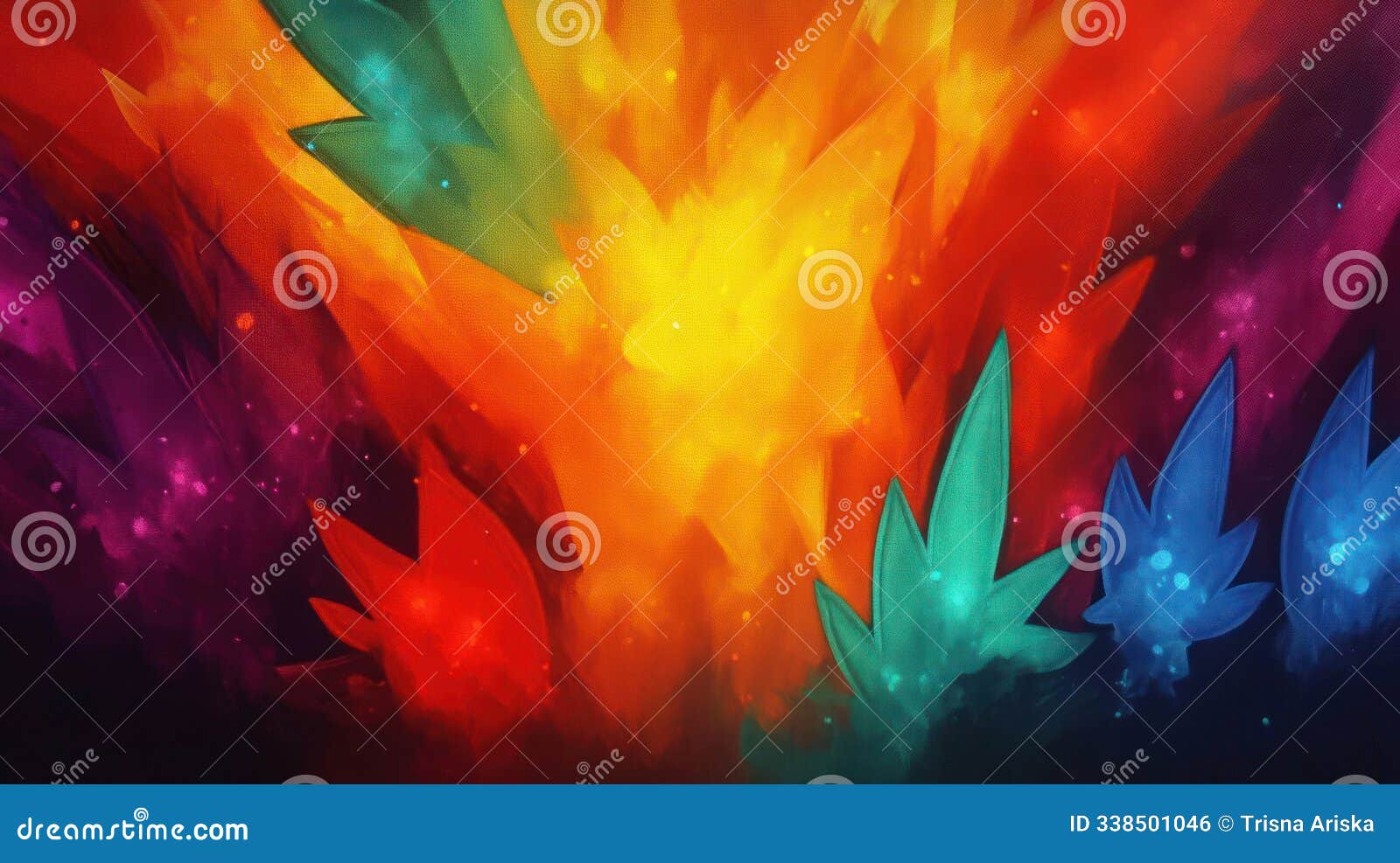 A Vibrant Explosion of Colors Resembling Abstract Crystals or Flames ...