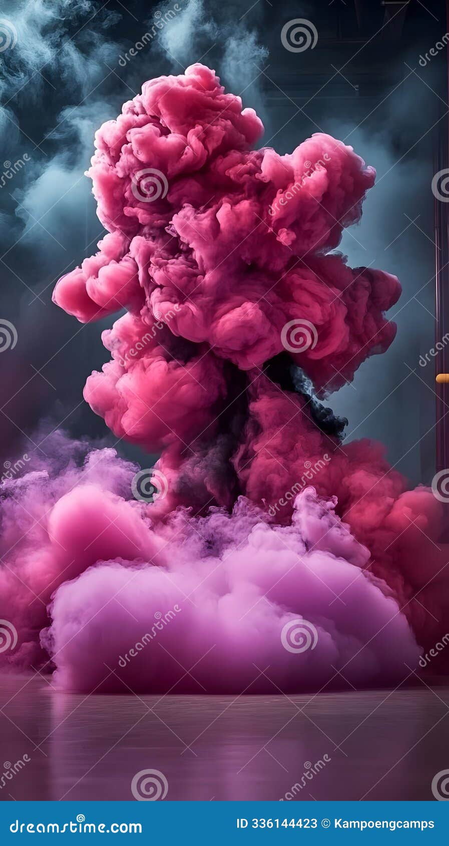 A Vibrant Explosion of Pink Smoke Billows Upward, Creating an Artistic ...