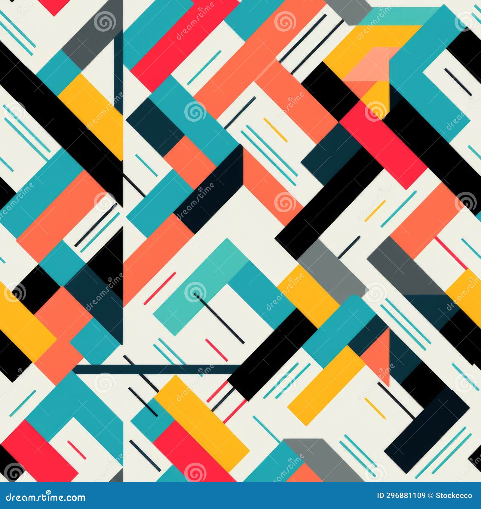 Abstract Geometric Design: Bold Lines, Crossed Colors, Modern ...