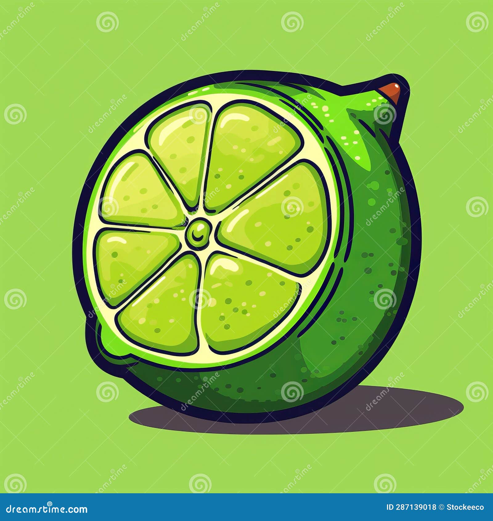 Green Lime Pixel Art: 8-bit Style Game Item Stock Illustration ...