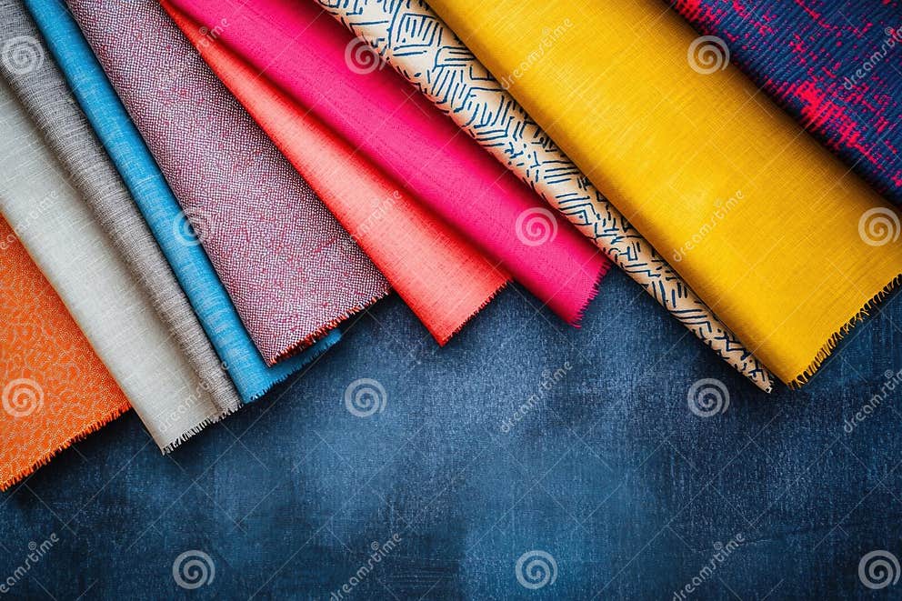 Vibrant Fabric Samples, a Spectrum of Colors and Textures Stock ...