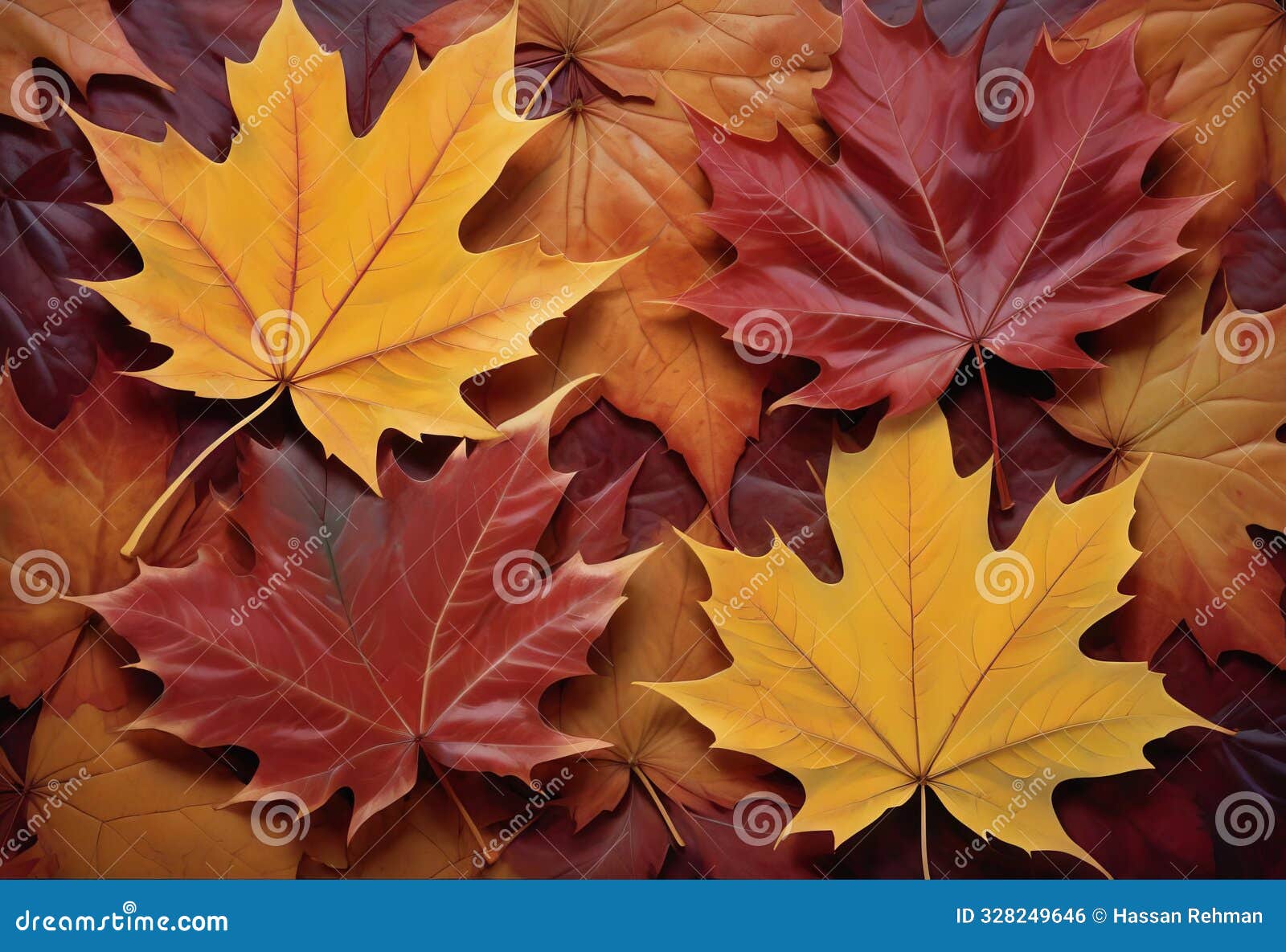 Vibrant Fall Leaves from the Same Maple Tree Stock Illustration ...