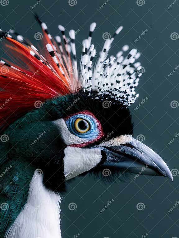 Vibrant Feathered Crest of a Tropical Bird Stock Illustration ...
