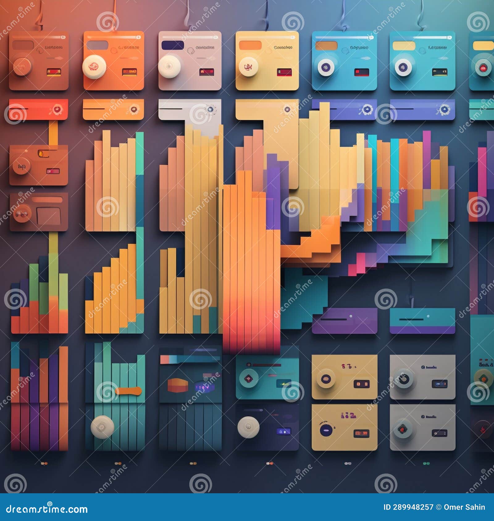Vibrant Feedback Folders Wallpaper with Colorful Tabs Stock Image ...