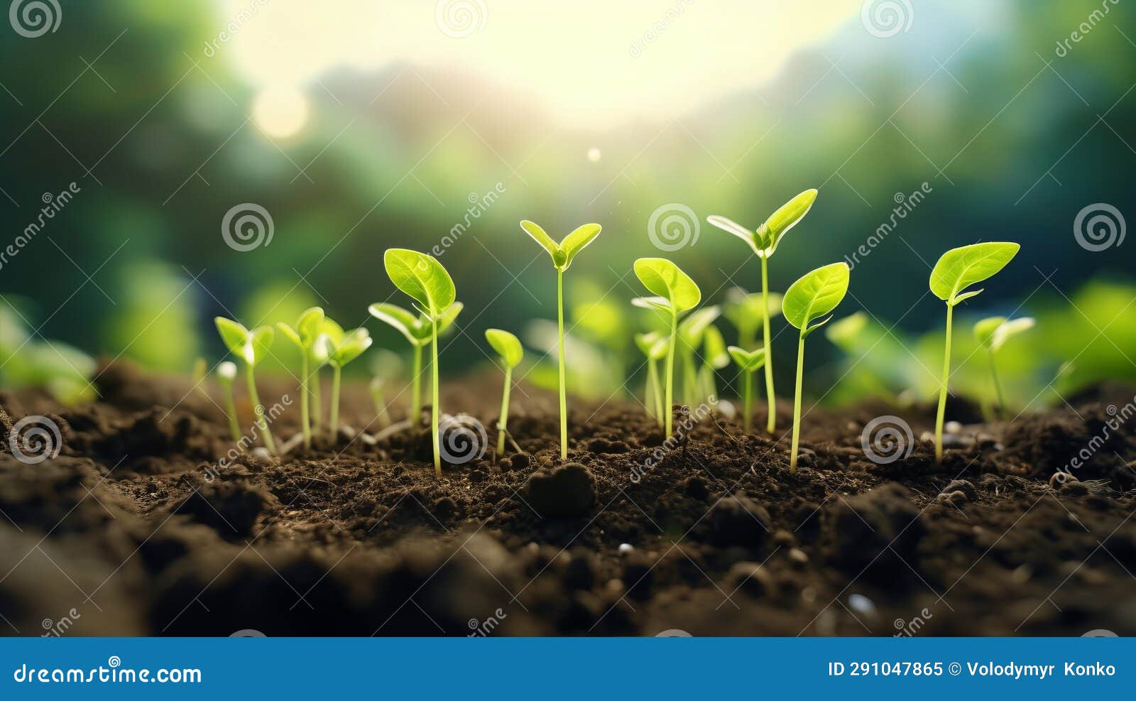 A Vibrant Field of Young Plants Sprouting from the Ground Stock ...