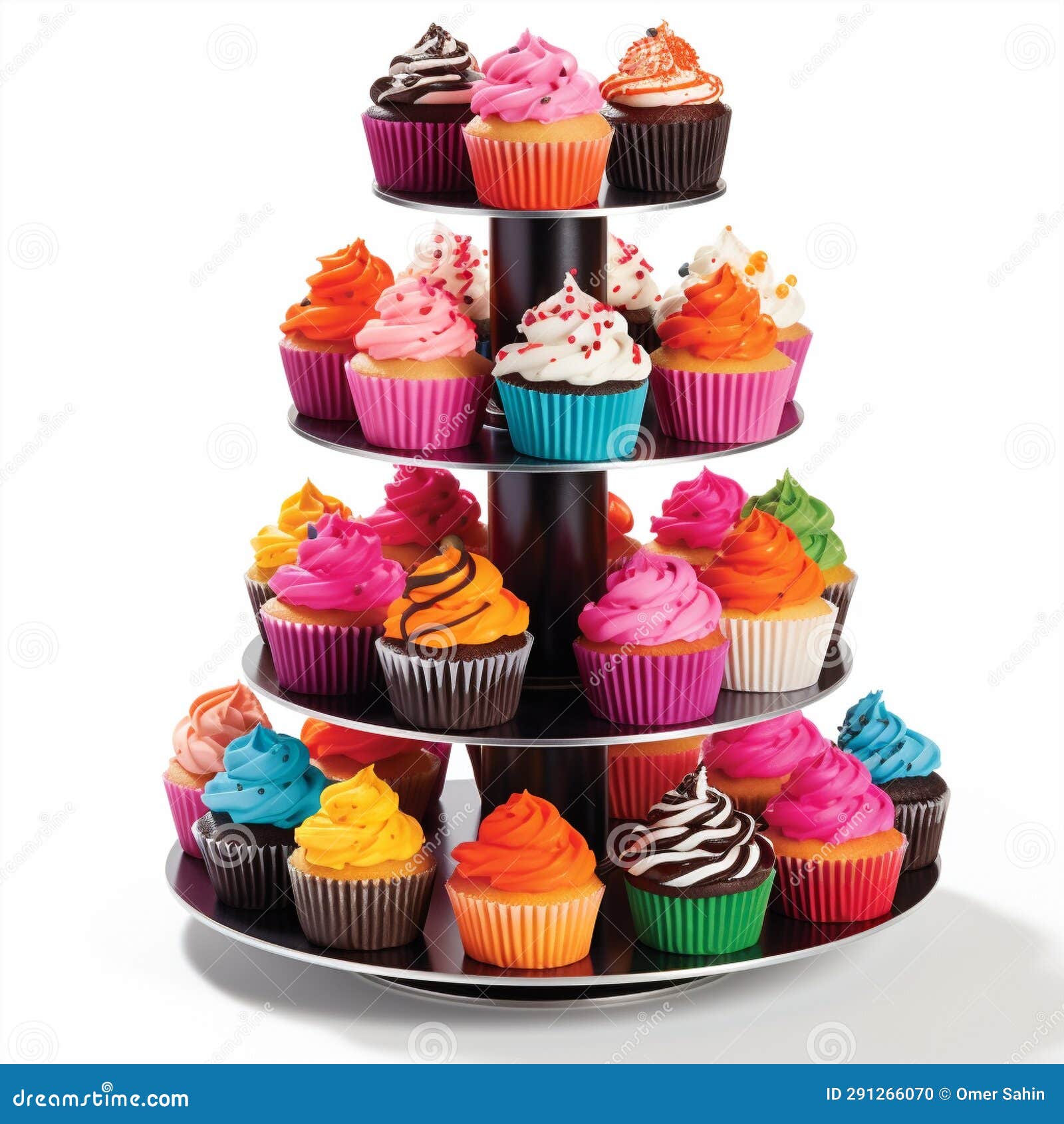 Vibrant Fiesta: a Tower of Cupcakes Igniting the Senses Stock ...
