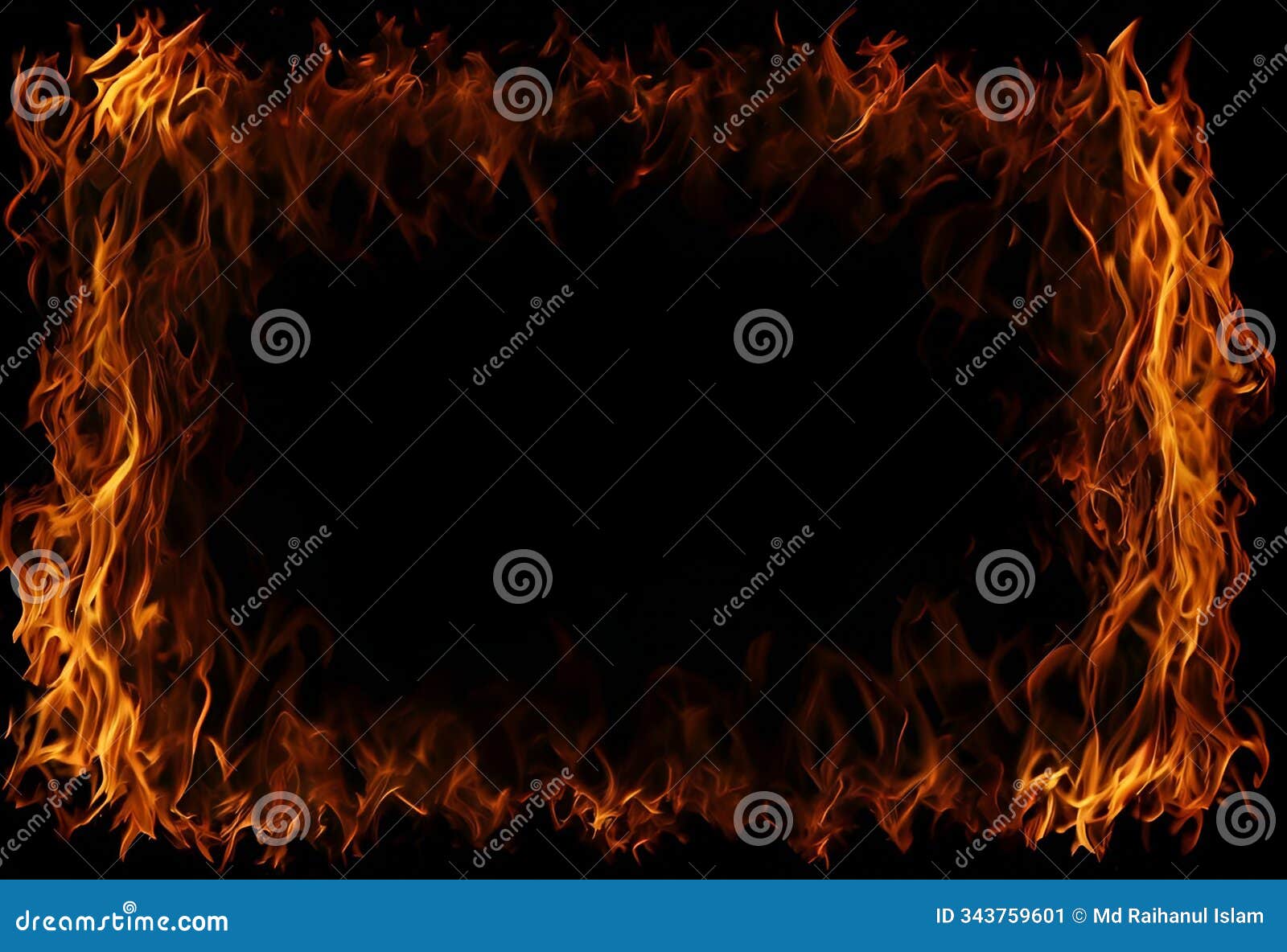 Vibrant Fire Flames Against a Black Background – Dynamic Blaze Visuals ...