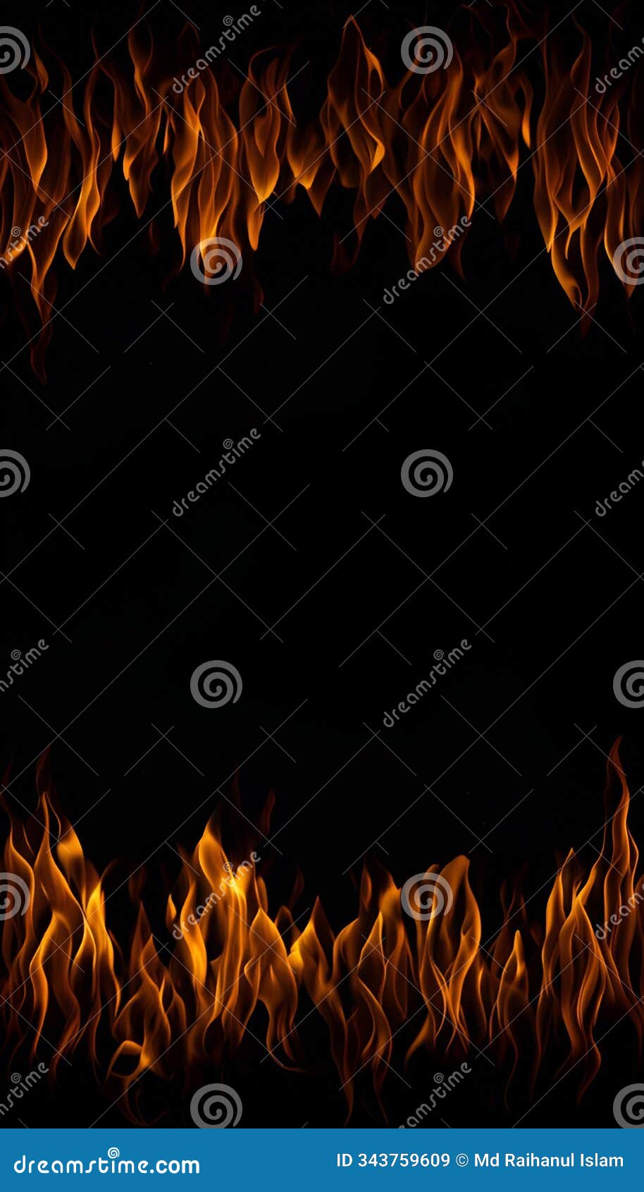 Vibrant Fire Flames Against a Black Background – Dynamic Blaze Visuals ...