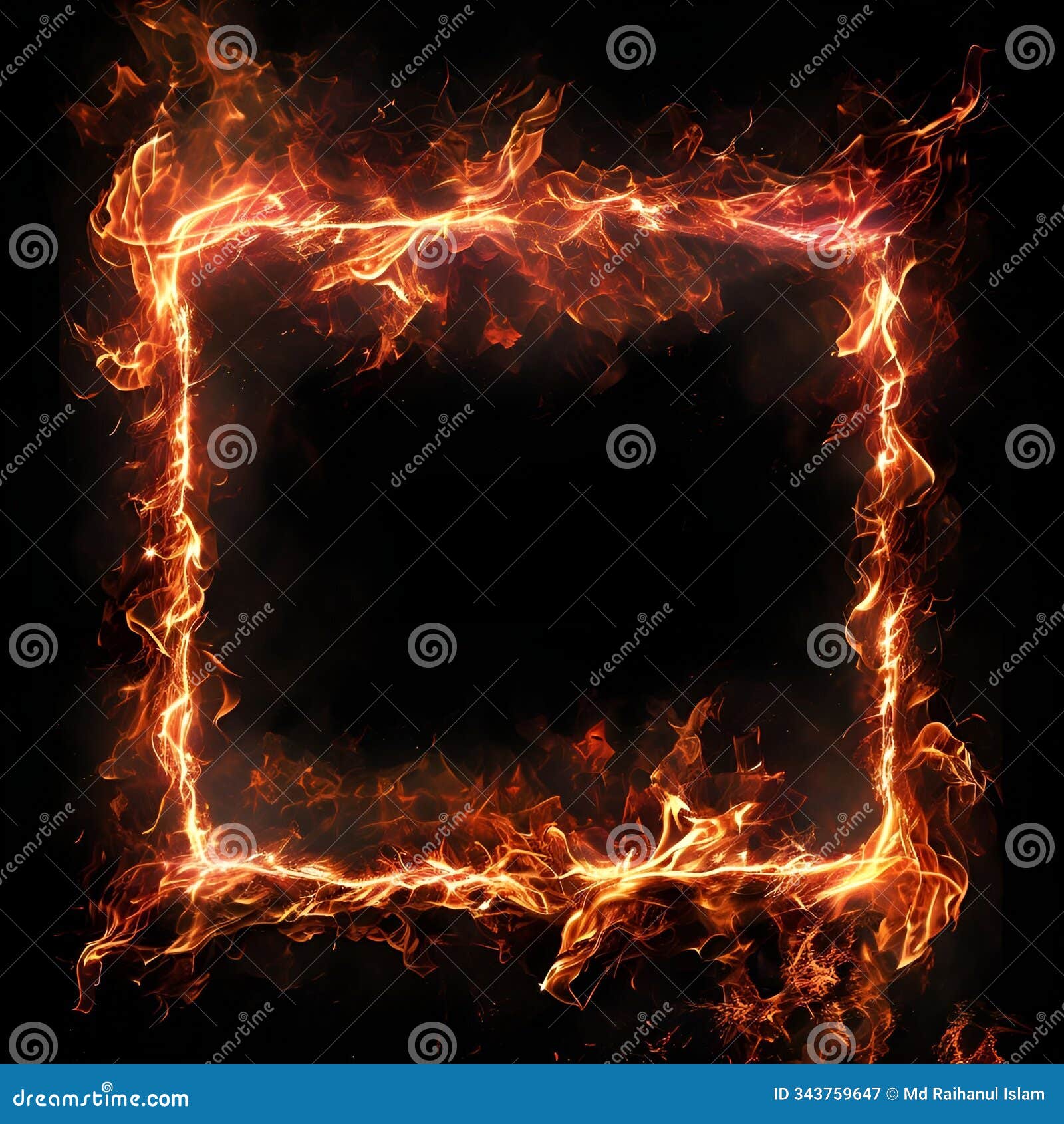 Vibrant Fire Flames Against a Black Background – Dynamic Blaze Visuals ...
