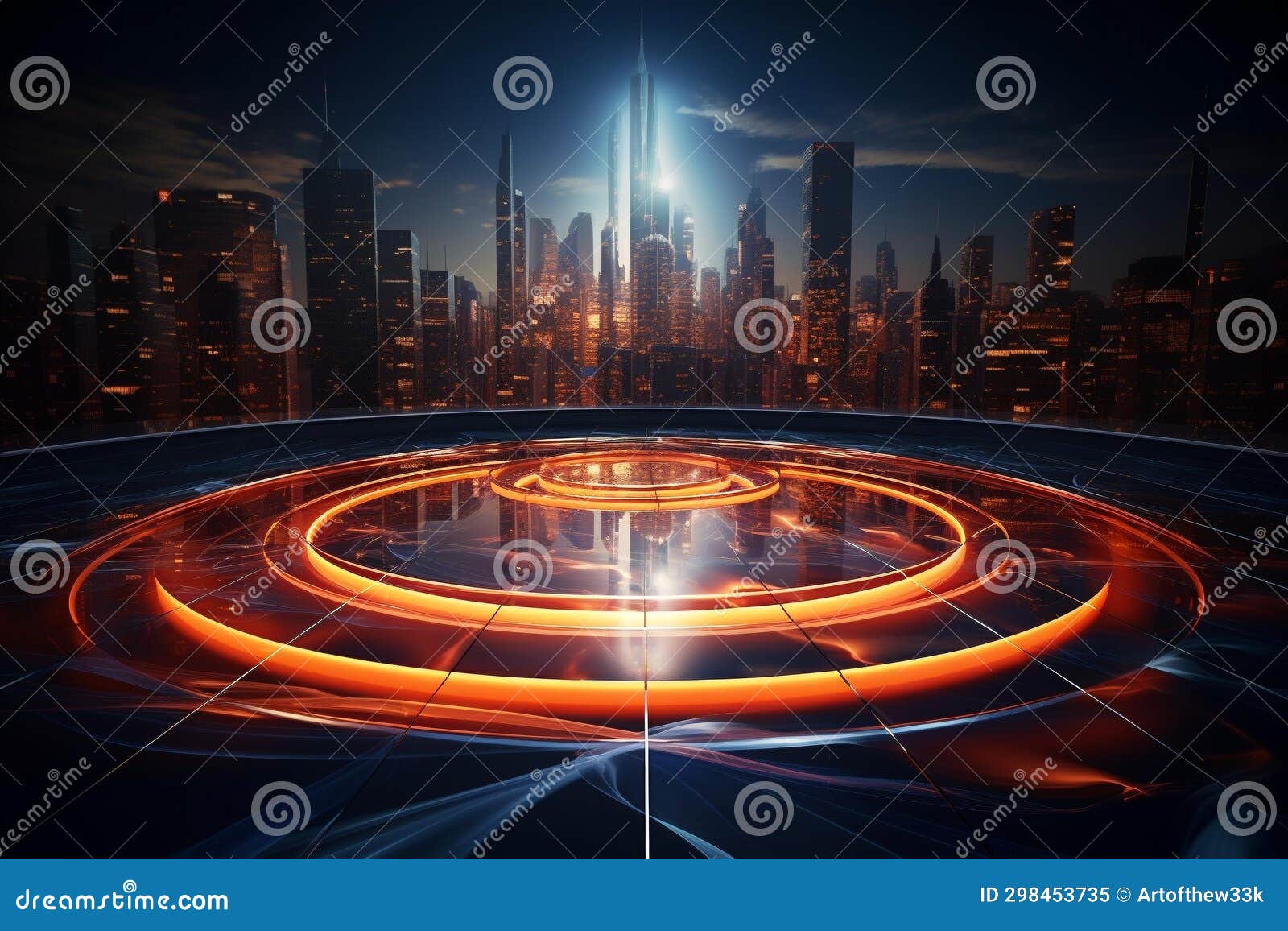 Vibrant Firewall Protection: Abstract Circuitry in a High-Tech Office ...