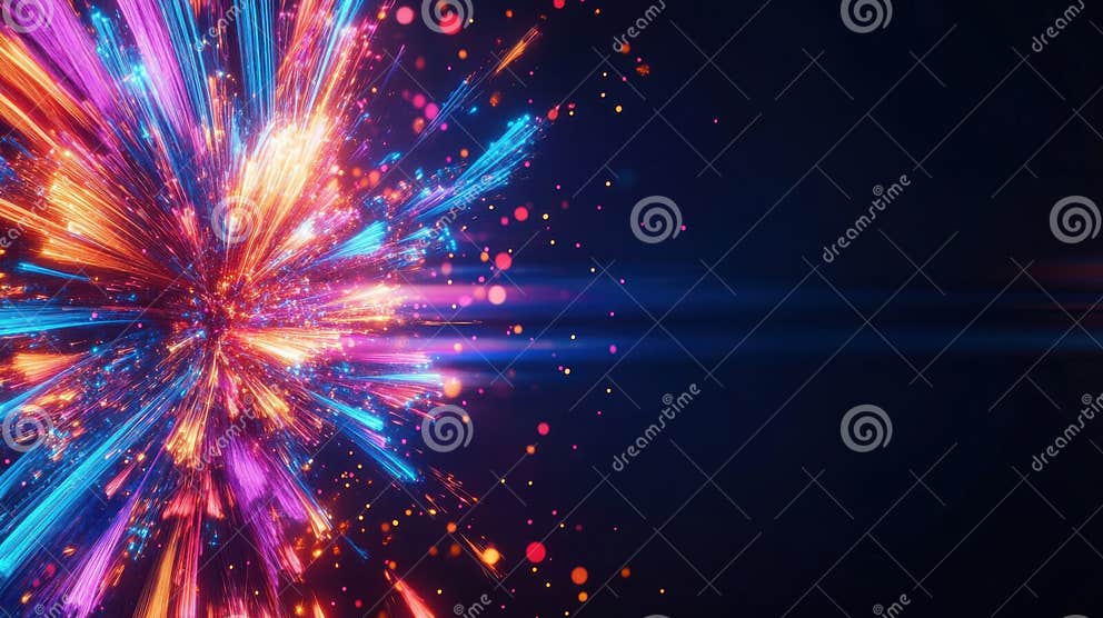 Vibrant Firework Trails on Dark Background Stock Photo - Image of ...