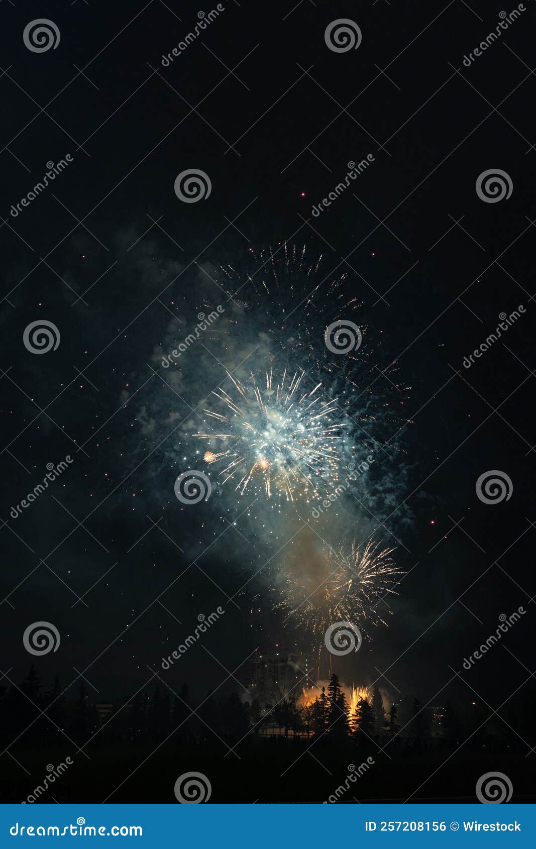Fireworks during the Canada Day in Edmonton Stock Photo - Image of ...