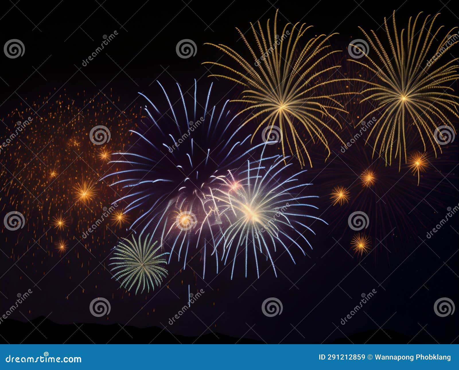 Vibrant Fireworks Display Lighting Up the Night Sky for Celebrations ...