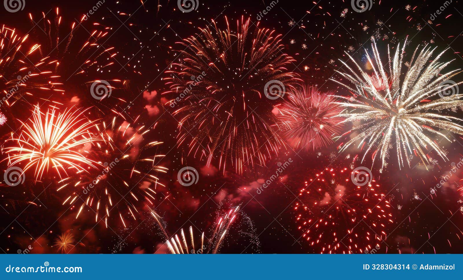 Vibrant Fireworks Display in the Night Sky Stock Illustration ...