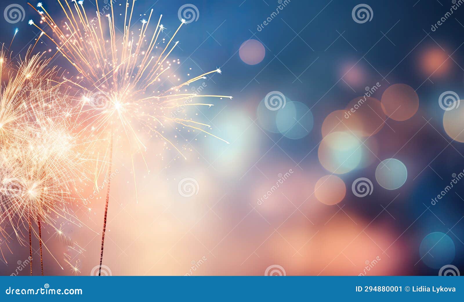 Vibrant Fireworks Explode in a Burst of Color. AI Generative Stock ...