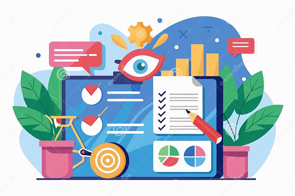 A Vibrant Flat Illustration Depicting a Vision Statement with ...