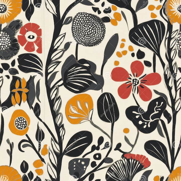 Vibrant Floral Pattern Fabric Design with Modern Style Stock Photo ...