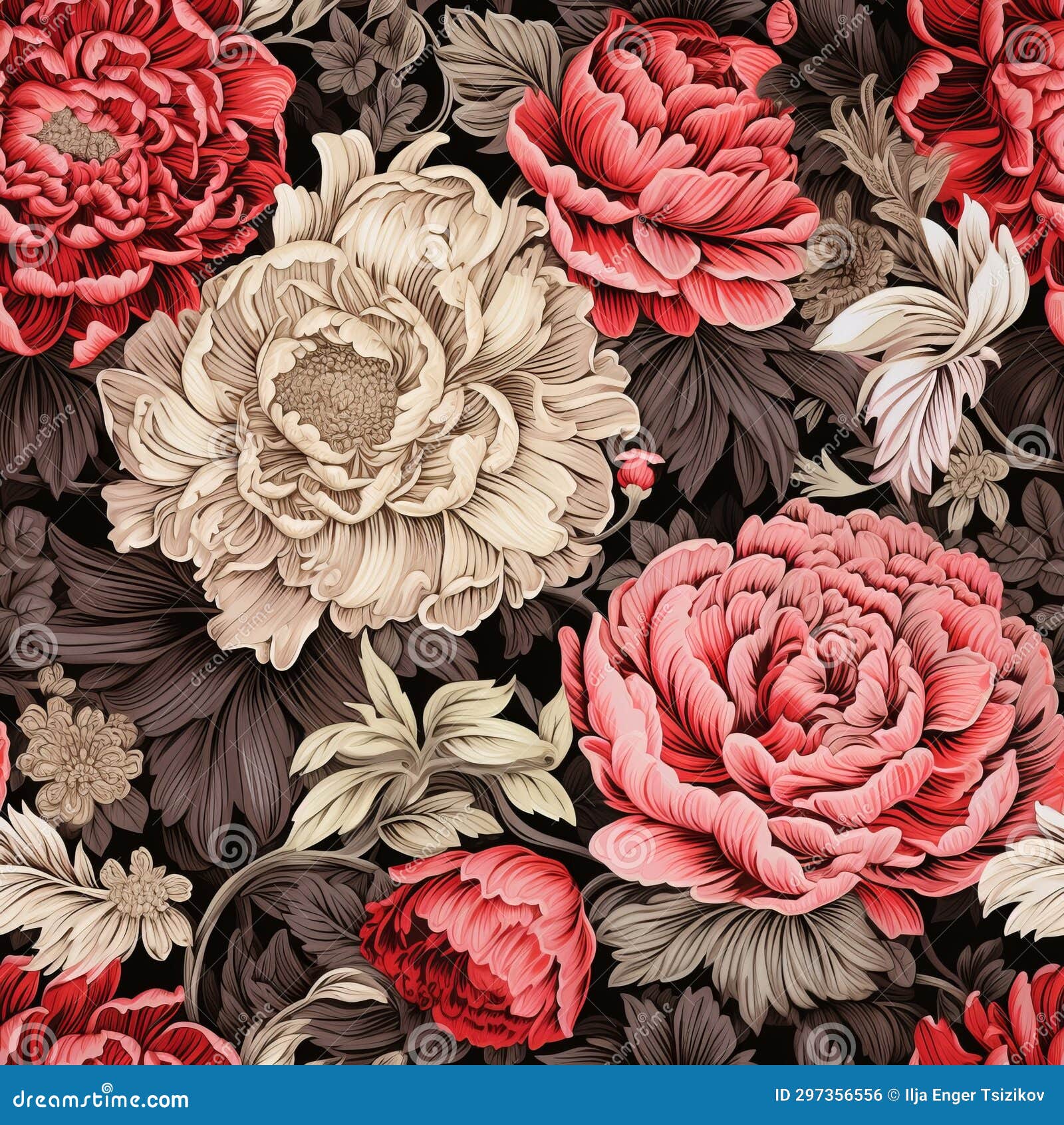 Vibrant Floral Seamless Pattern with Stunning Colors, Creating a ...