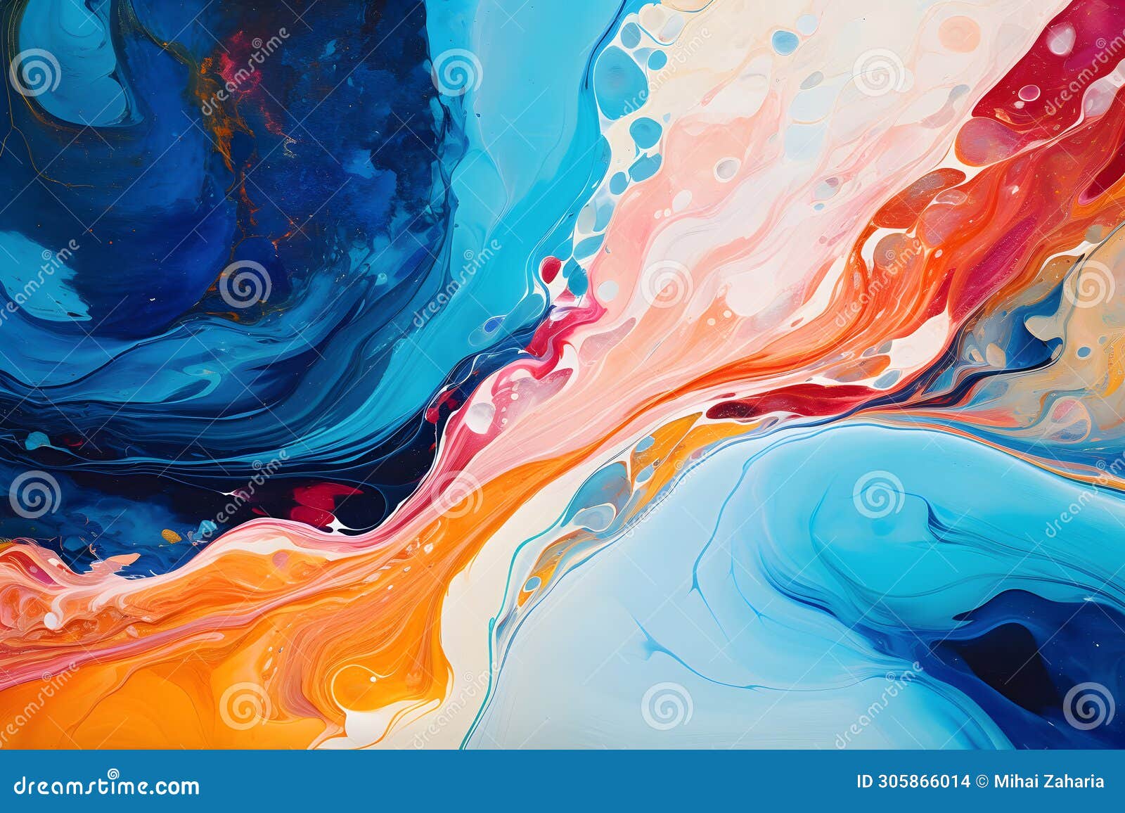 Vibrant Fluid Abstract Art stock illustration. Illustration of ...