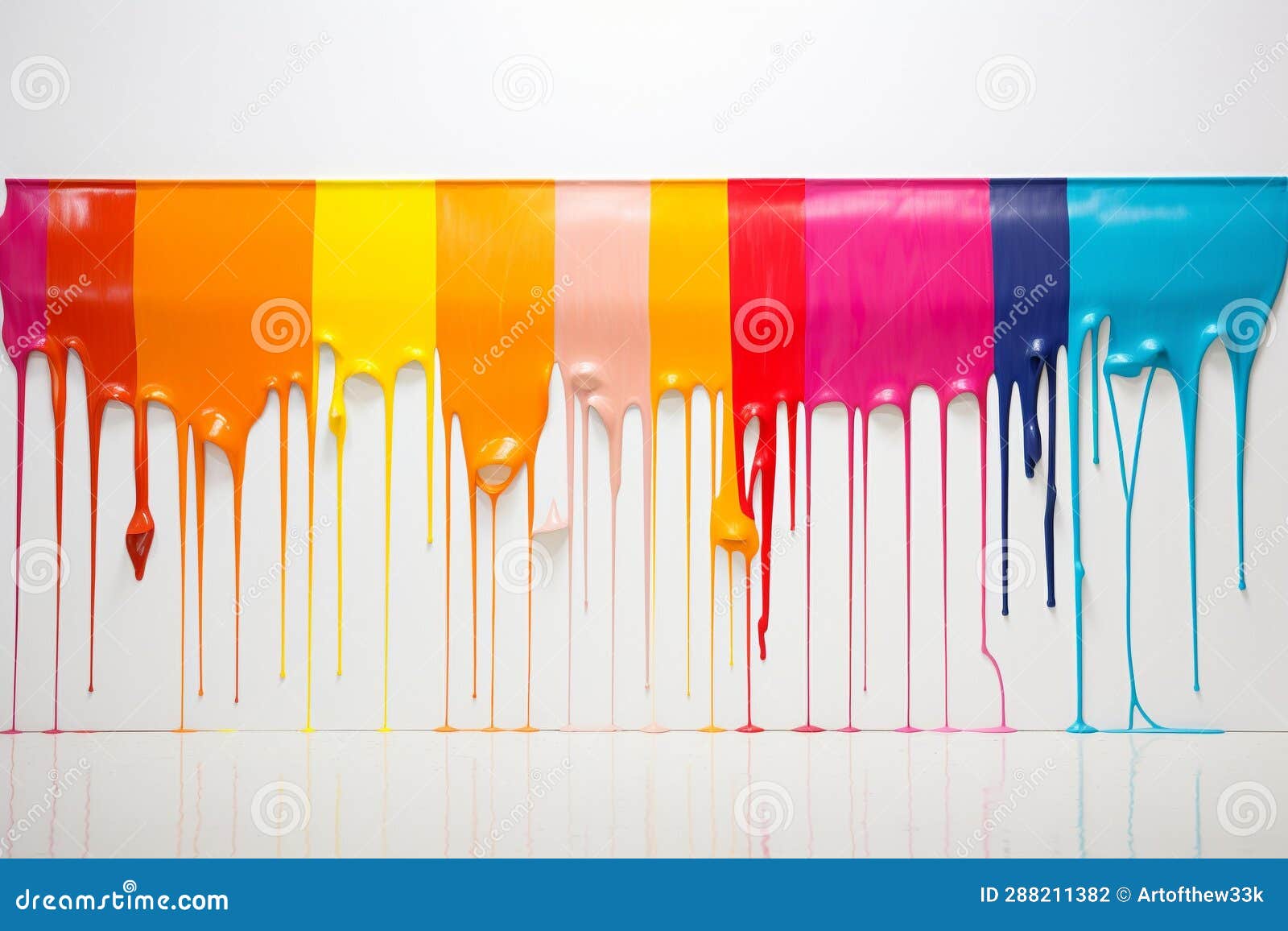Graceful Color Drips: Abstract Art in Motion Stock Illustration ...