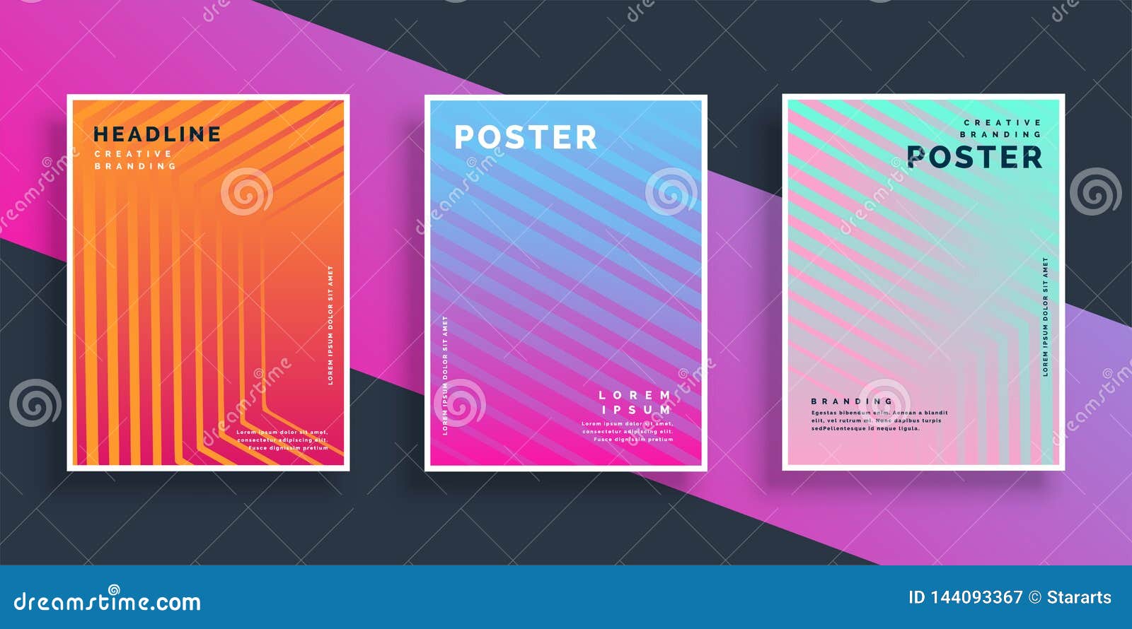 Vibrant Flyer Line Patterns Set Stock Vector - Illustration of line ...