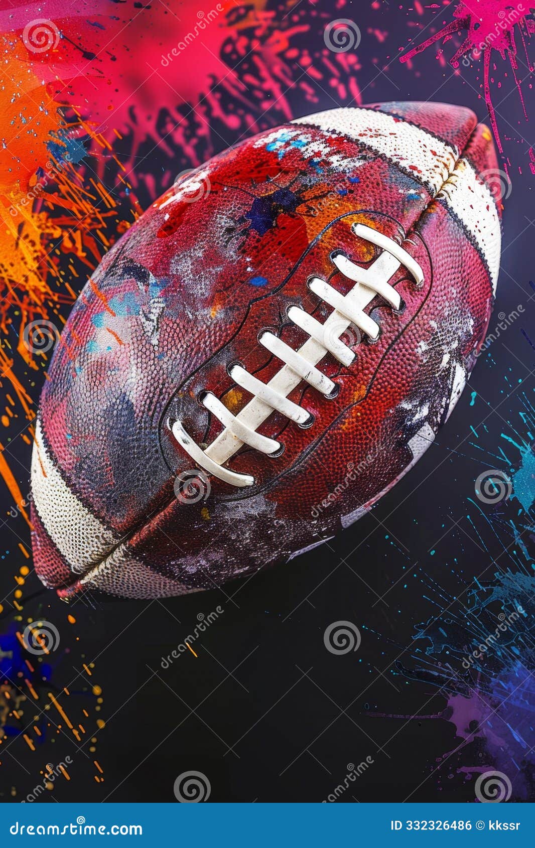Vibrant Football with Colorful Splash Background, Motion Effect, Sharp ...