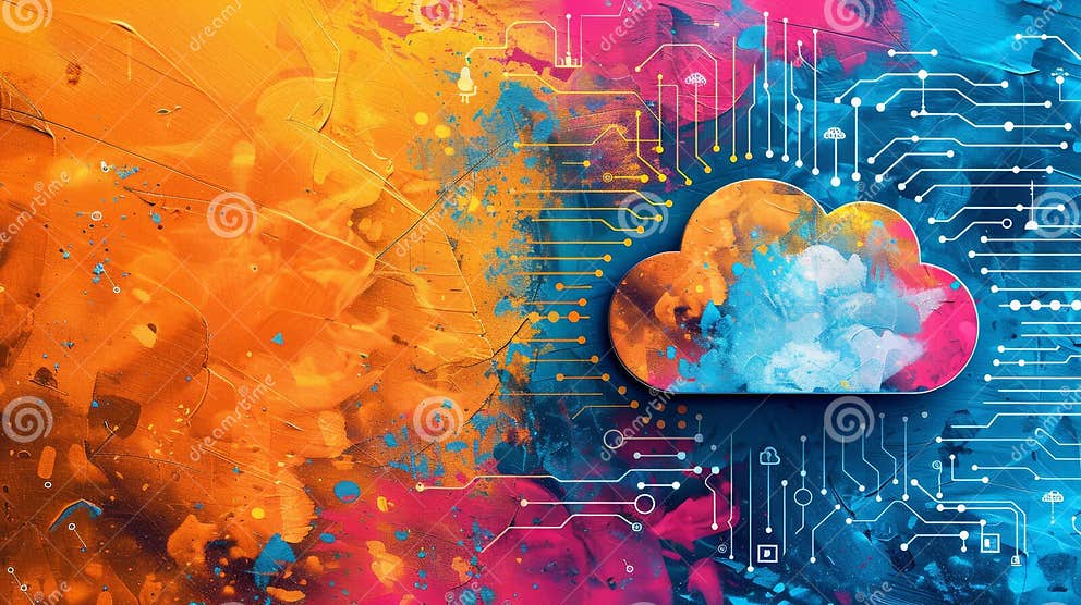 Vibrant Frame Border Background Illustrating Cloud Computing Concept ...