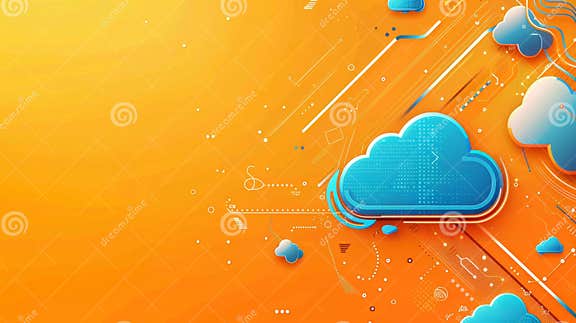 Vibrant Frame Border Background Illustrating Cloud Computing Concept ...