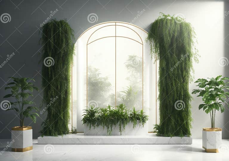 Vibrant and Fresh Backdrop Design for 3D Platforms Stock Illustration ...