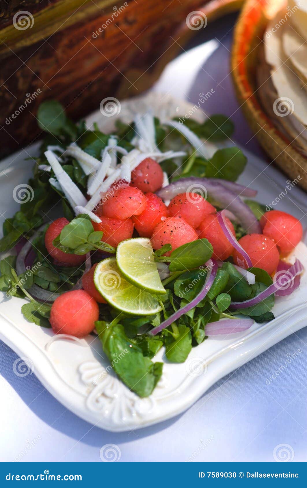 A Vibrant Fresh Summer Salad Stock Photo - Image of cooking, dessert ...