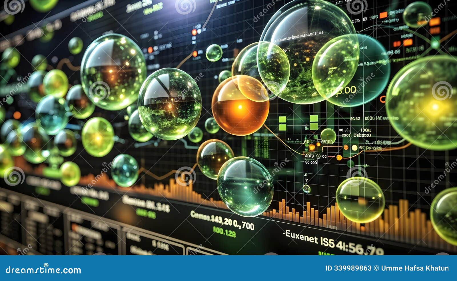 Interactive Chart Connected Network Icon For Data Visualization And ...