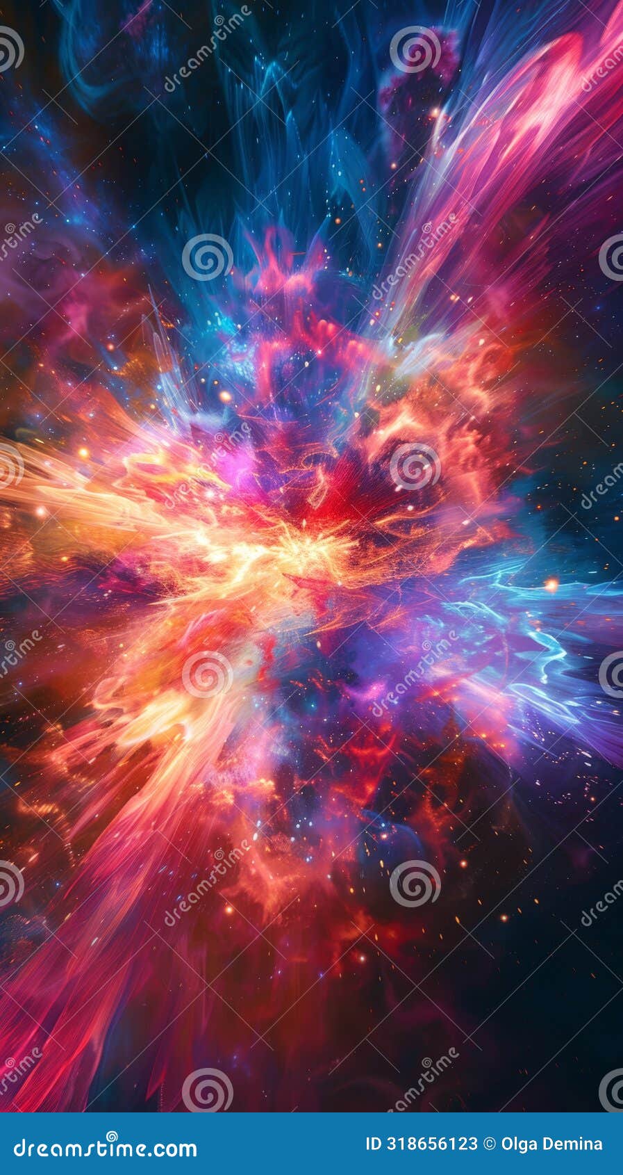 Vibrant Galactic Core Explosion with Rich Colors and Dynamic Textures ...