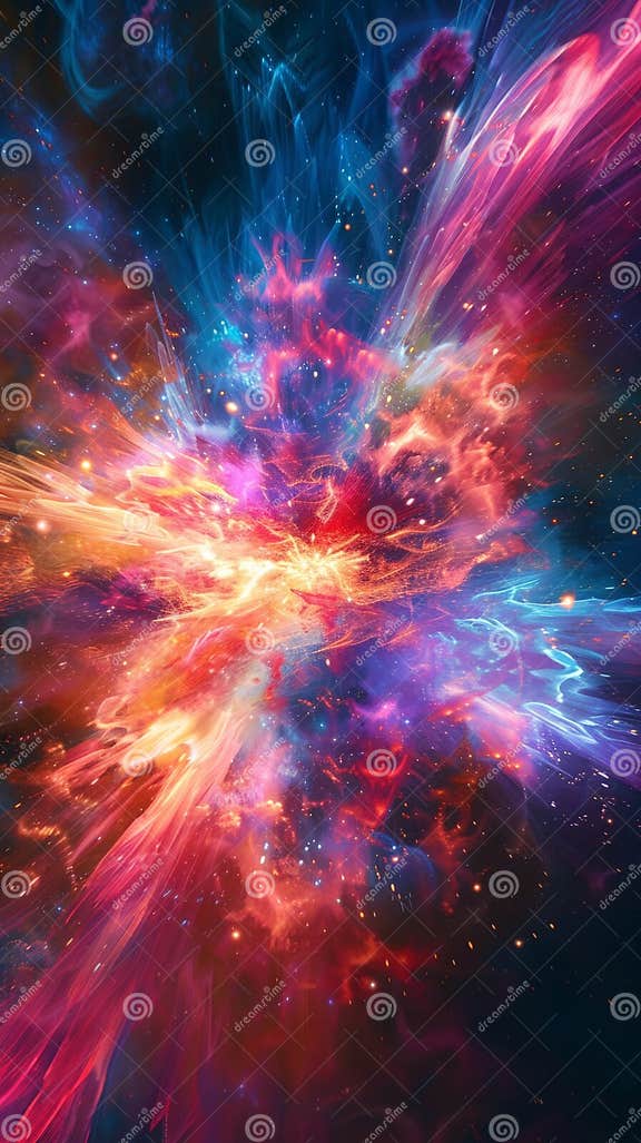 Vibrant Galactic Core Explosion with Rich Colors and Dynamic Textures ...
