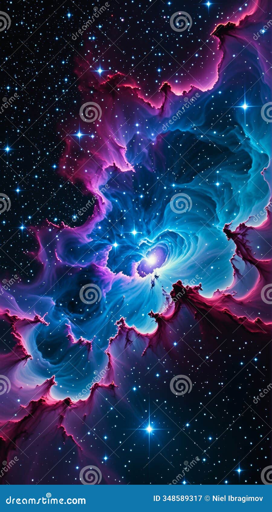 Vibrant Galactic Nebula In Celestial Cosmos Astronomy Universe ...