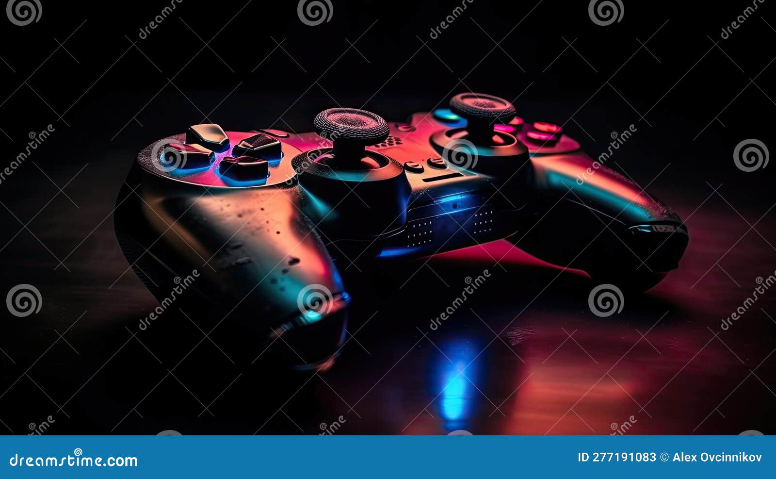 Vibrant Gaming Controller on Dark Background for Gamers. Stock ...