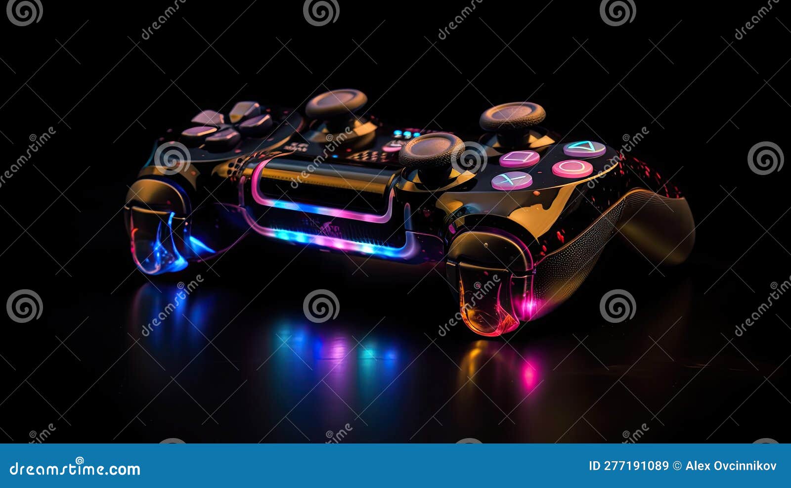 Vibrant Gaming Controller on Dark Background for Gamers. Stock ...