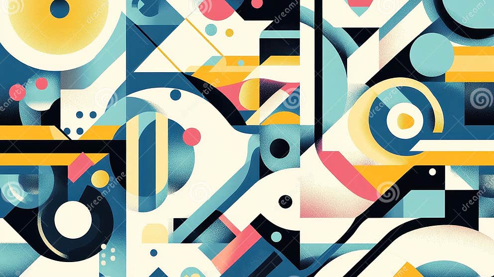 A Vibrant, Geometric Abstract Background Featuring Flat Design Elements ...