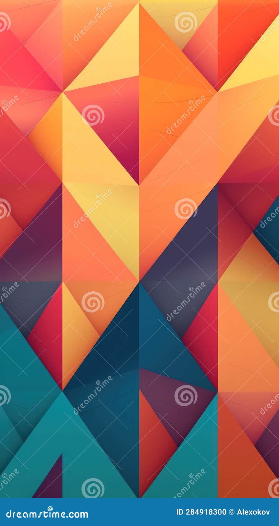 Vibrant Geometric Abstract with Harmonious Color Scheme AI Generated ...