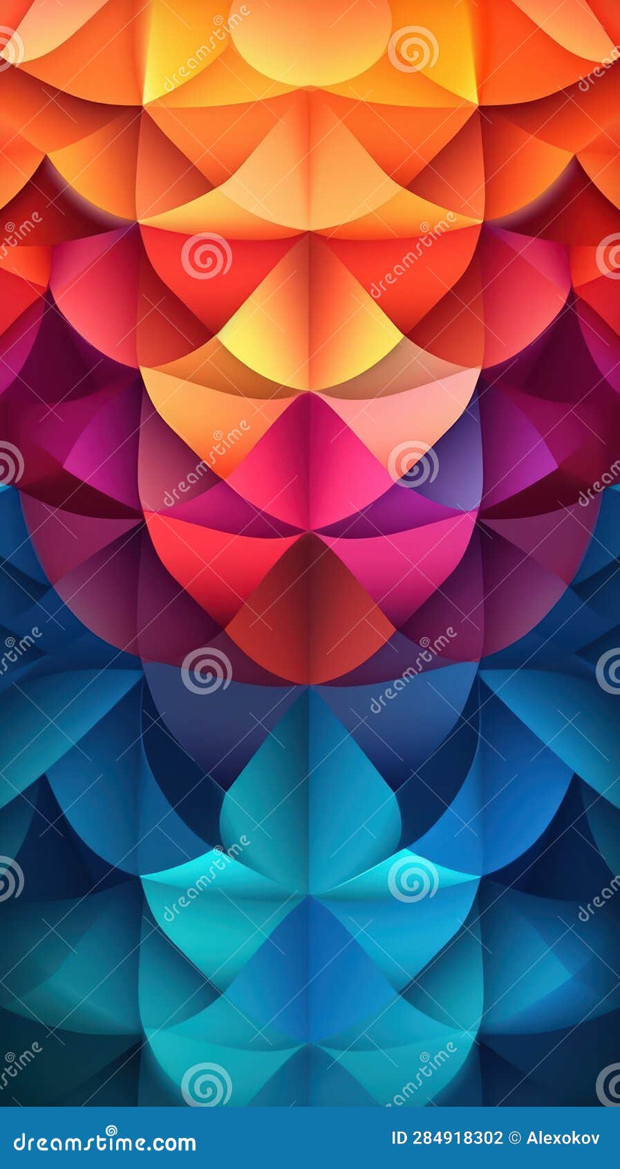Vibrant Geometric Abstract with Harmonious Color Scheme AI Generated ...