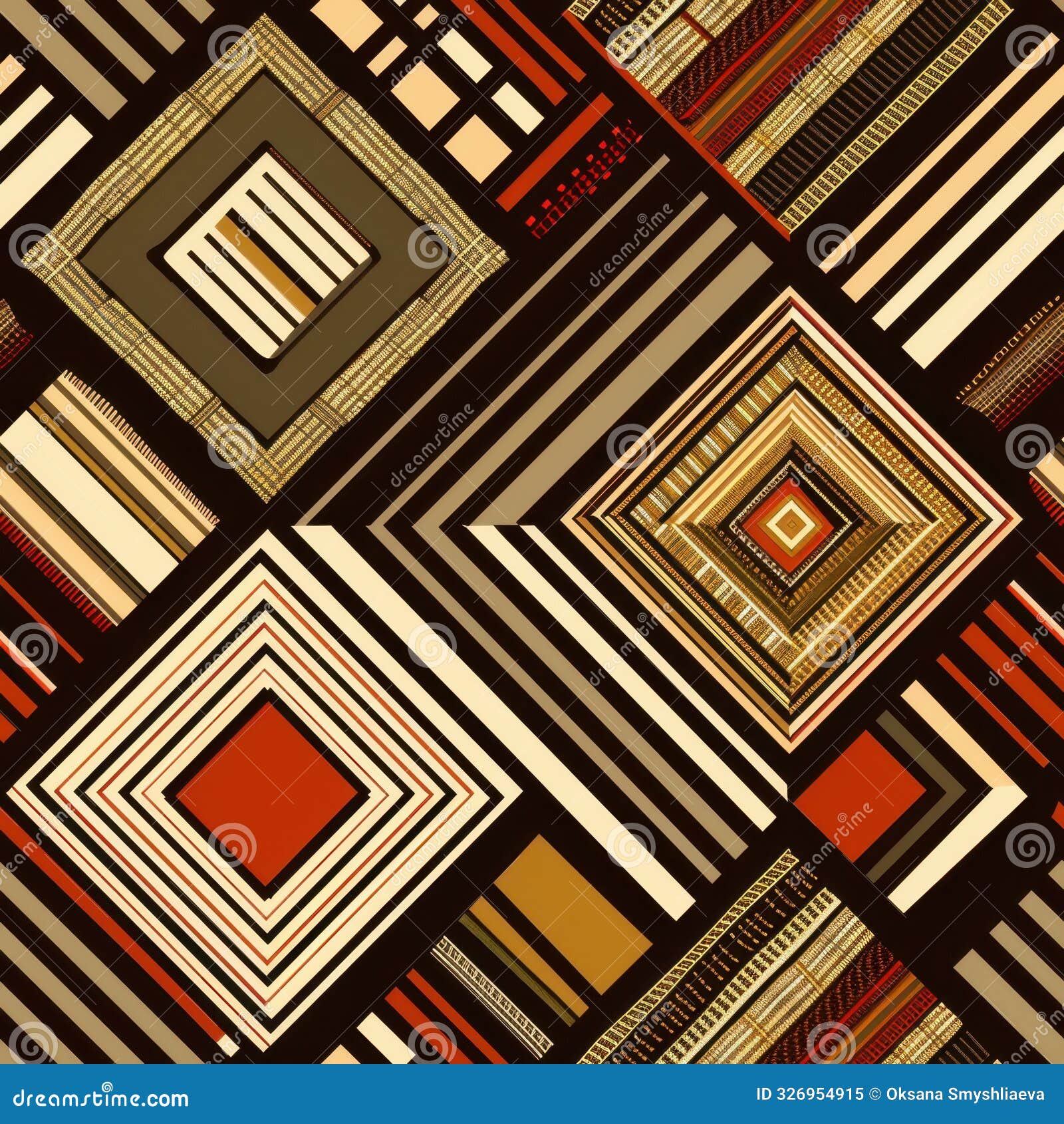 Vibrant Geometric African Fabric Pattern with Tribal Art Influence ...