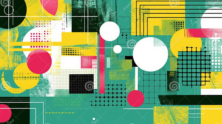 Vibrant Geometric Backgrounds with Sharp Angles and Interlocking Shapes ...