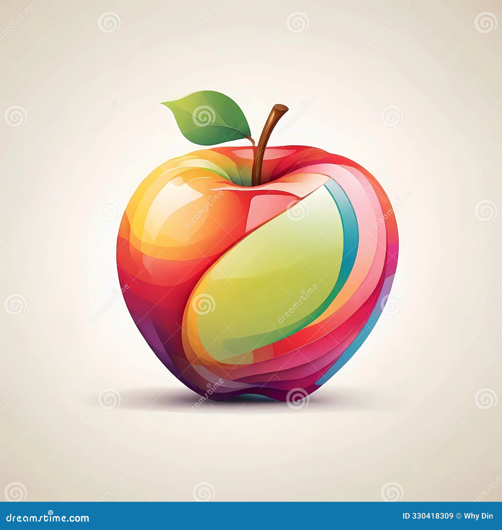 Vibrant Geometric Mosaic Apple Illustration Stock Illustration ...