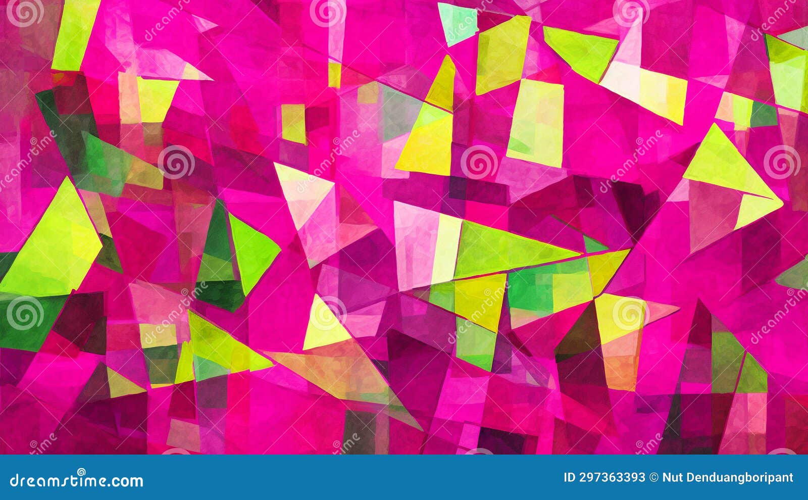 Vibrant Geometric Mosaic Magenta and Chartreuse Abstract Pattern Stock Image - Image of textured ...