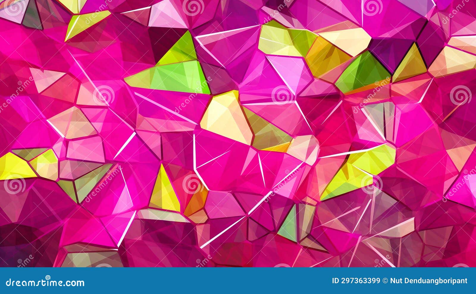 Vibrant Geometric Mosaic Magenta and Chartreuse Abstract Pattern Stock ...