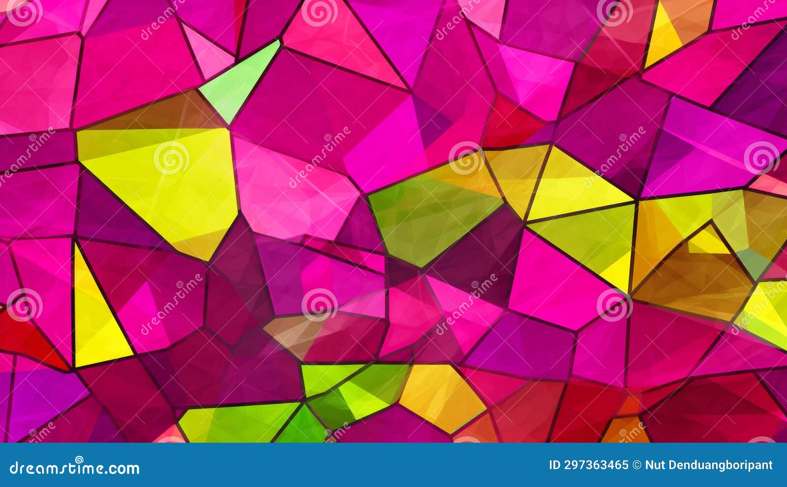 Vibrant Geometric Mosaic Magenta and Chartreuse Abstract Pattern Stock ...