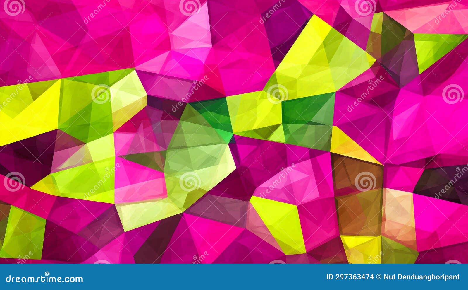 Vibrant Geometric Mosaic Magenta and Chartreuse Abstract Pattern Stock ...