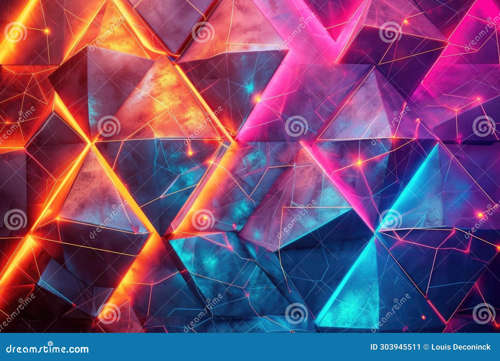 Vibrant Geometric Neon Patterns Stock Illustration - Illustration of ...