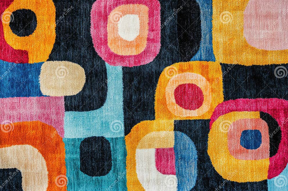 Vibrant Geometric Pattern Featuring Interlocking Rounded Shapes in ...