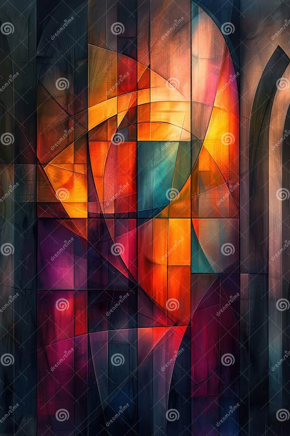 Vibrant Geometric Patterns with Overlapping Diagonal Lines in an Abstract Design Stock ...