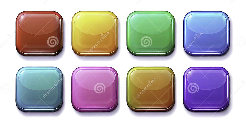 Vibrant Glossy Rounded Rectangle Buttons a Vector Collection for Web ...